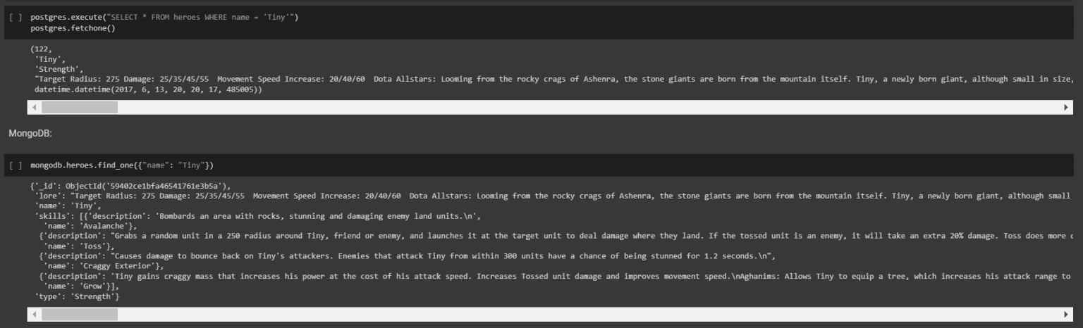 Query en bases de datos SQL y NoSQL