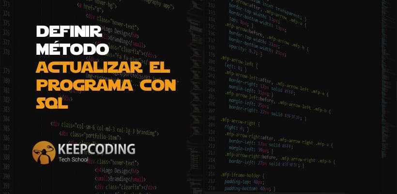 Método actualizar el programa con SQL | KeepCoding