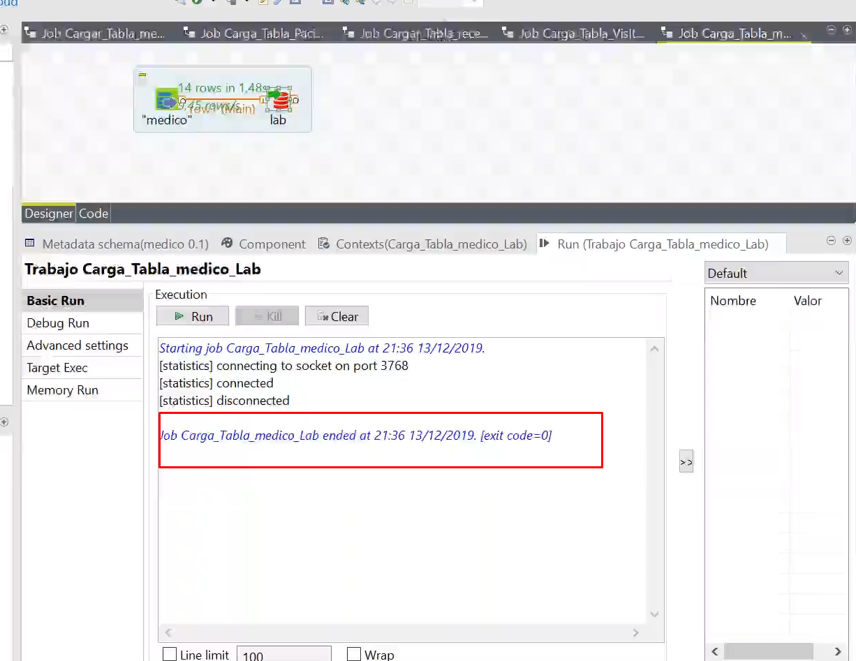 Crear Destino de Carga en Talend Open Studio