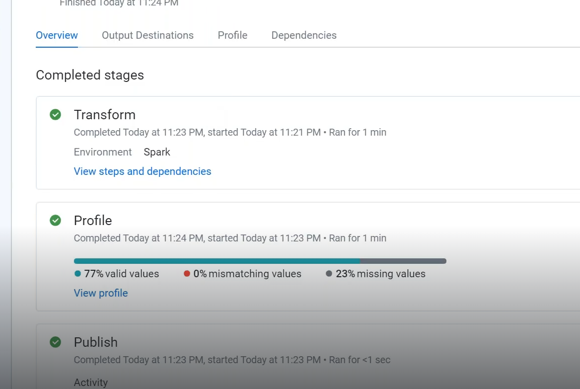 Resultados de un recipe en Trifacta: ¿cómo visualizarlos?