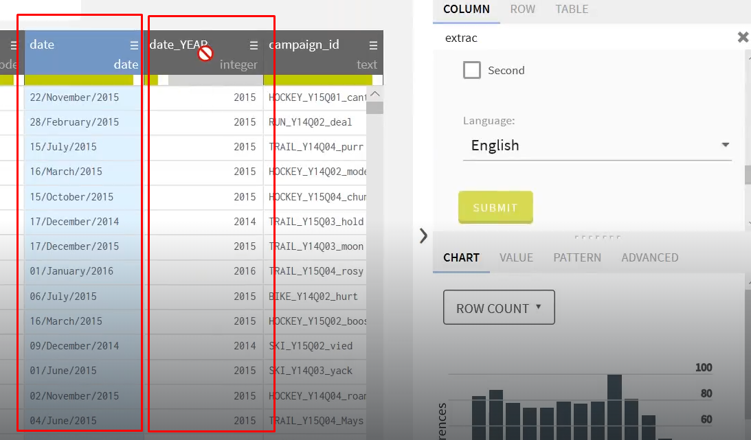 Crear una columna en Talend desde otra columna ya creada