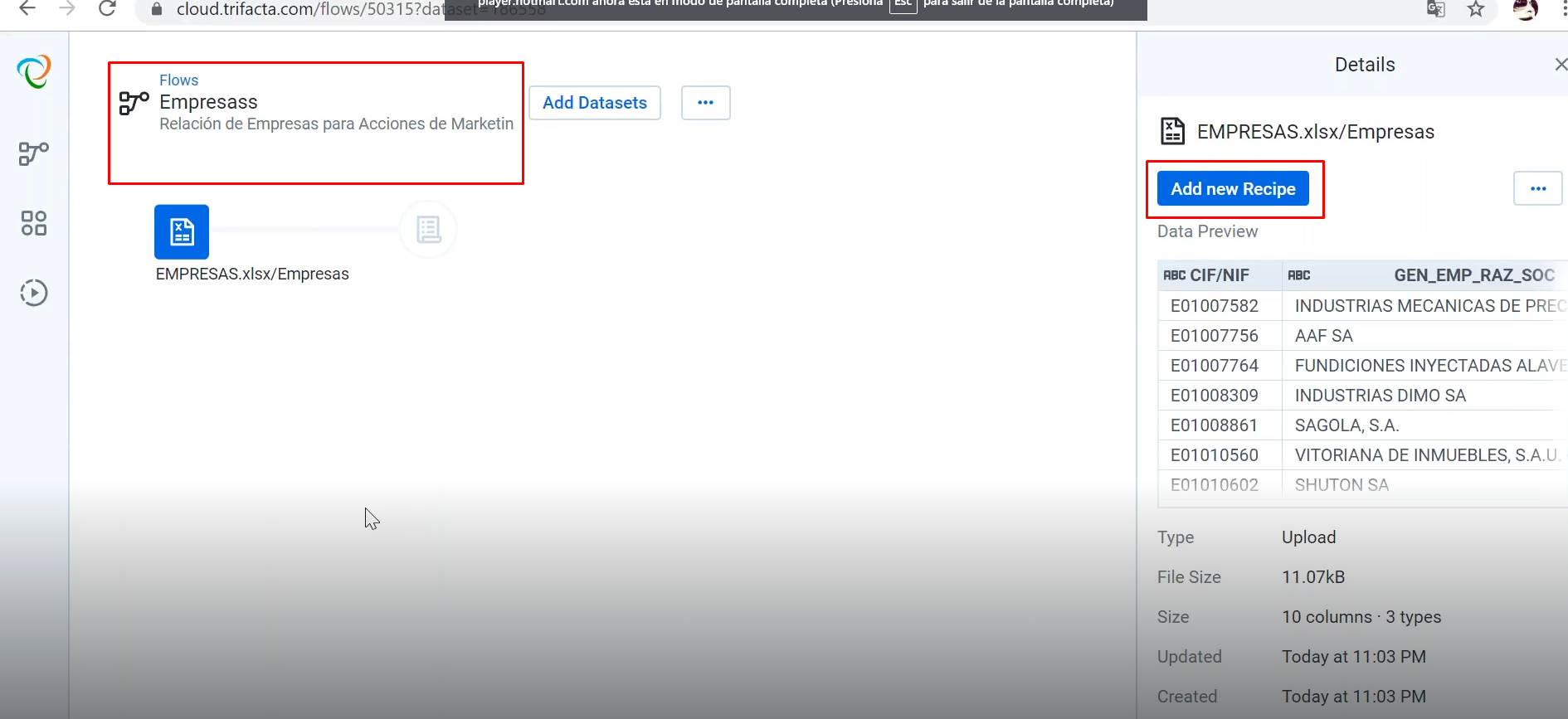 Añadir recipes en Trifacta | KeepCoding Bootcamps