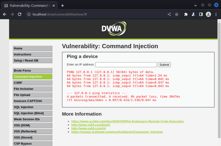 Inyección De Comandos En Dvwa Keepcoding Bootcamps