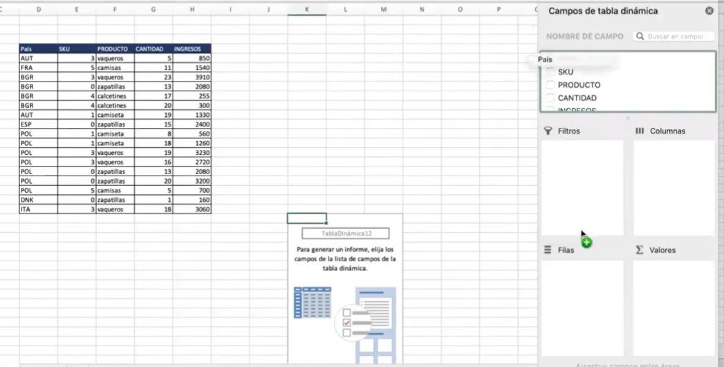 ¿Cómo generar una tabla dinámica en Excel?