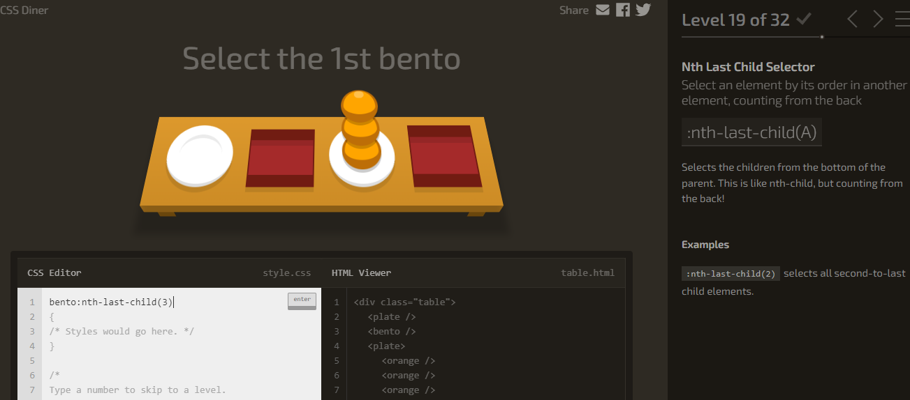Solucionemos del nivel 10 al 20 de CSS Diner