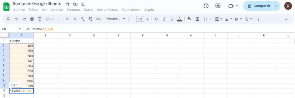 Sumar en Google Sheets: Guía definitiva