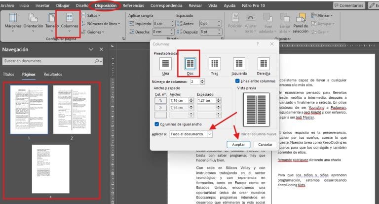 Cómo hacer dos columnas en Word: Pasos fáciles