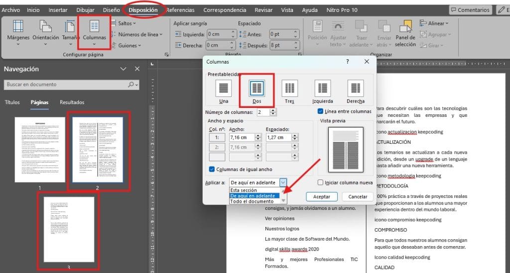 Cómo hacer dos columnas en Word: Pasos fáciles