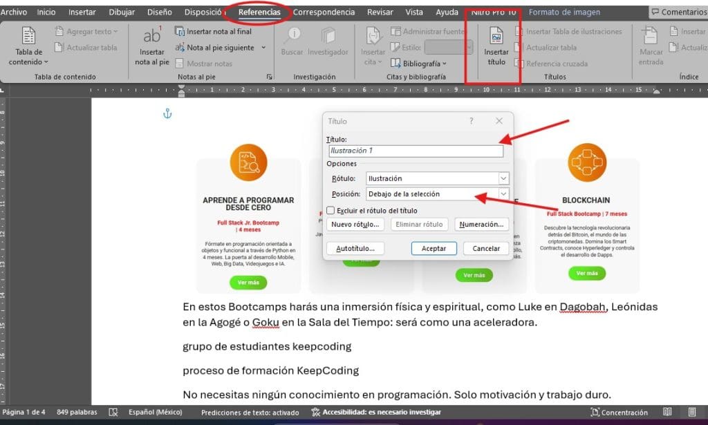 Cómo poner pie de foto en Word: Guía fácil