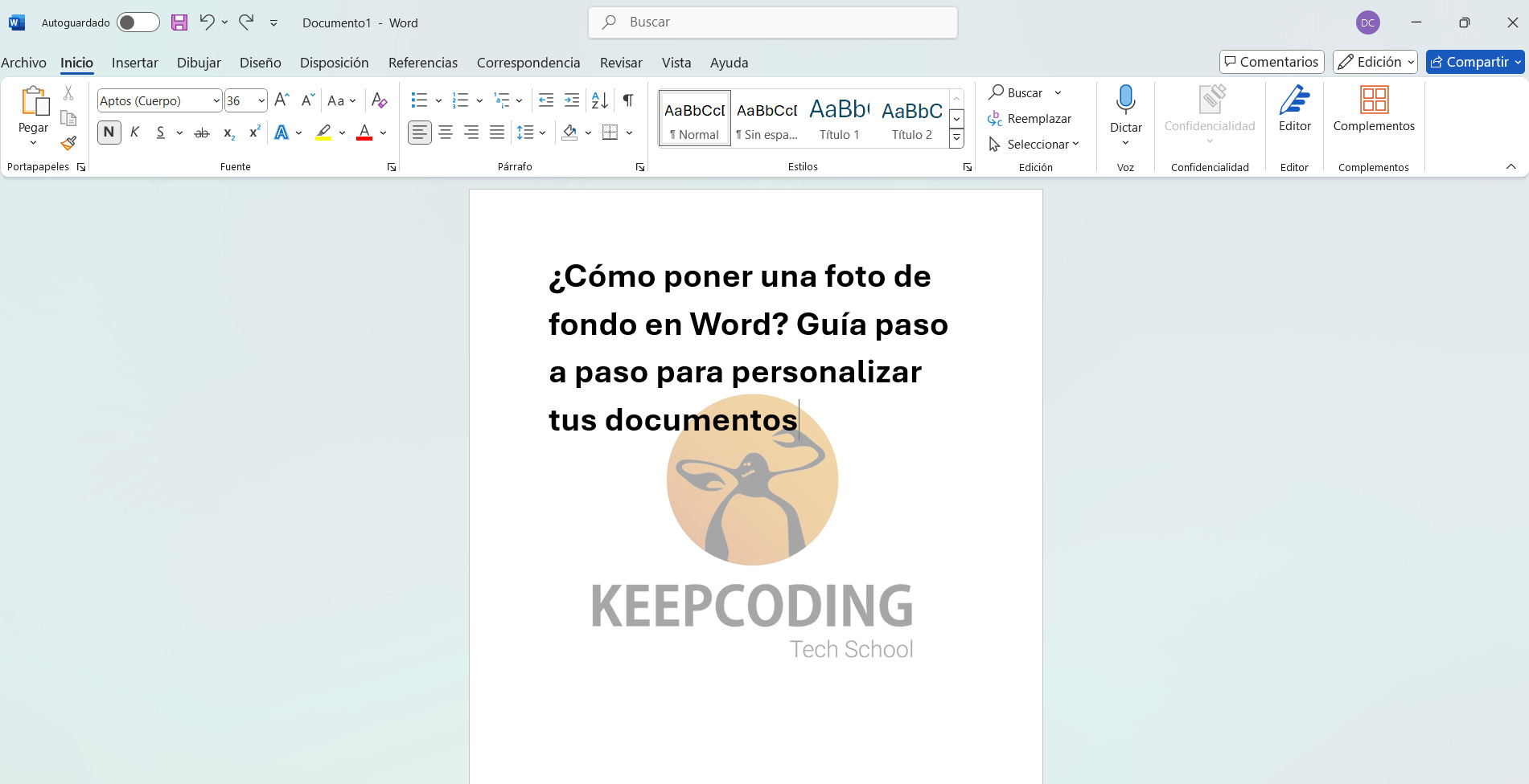 Cómo poner una foto de fondo en Word: Tutorial paso a paso